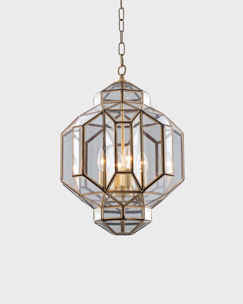 Đèn Thả Đồng Lồng Kính Đa Giác Cổ Điển Sang Trọng Phong Cách Indochine ...